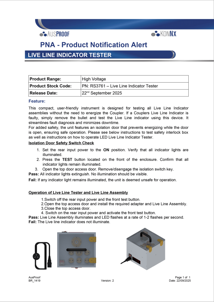 PNA - Product Notification Alert - Live Line Indicator Tester